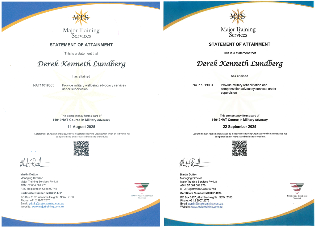 Qualifications and Insurance - Veterans' Wellbeing Network Mid North ...
